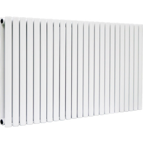 Warmehaus Horizontal Oval Panel Double Radiator White 600x1417mm