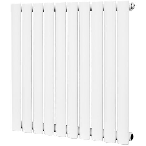 Warmehaus Horizontal Oval Panel Single Radiator White 600 x 591mm