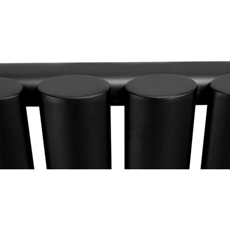 Modern Black Horizontal Single Oval Panel Radiator 600x1593mm