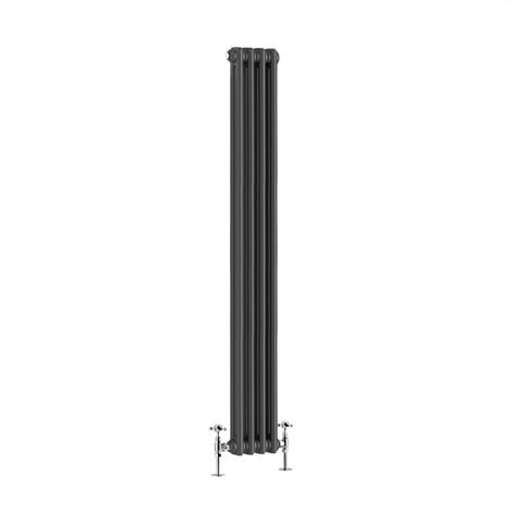 Warmehaus Traditional Double Anthracite Radiator 1500 x 200mm