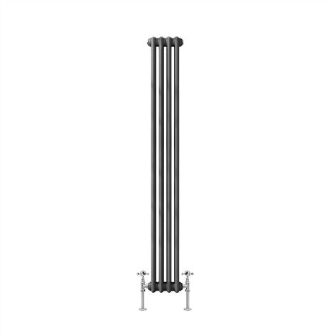Warmehaus Traditional Double Anthracite Radiator 1500 x 200mm