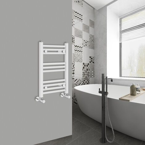 WarmeHaus Straight White Bathroom Ladder Radiator 600x400mm
