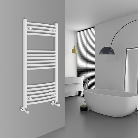WarmeHaus Curved White Bathroom Ladder Radiator 1000x500mm
