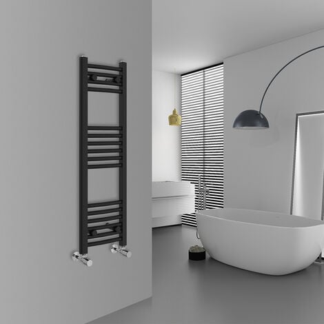 WarmeHaus Curved Black Bathroom Ladder Radiator 1000x300mm