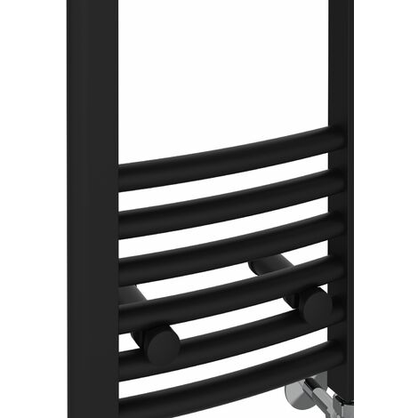 WarmeHaus Curved Black Bathroom Ladder Radiator 1000x300mm