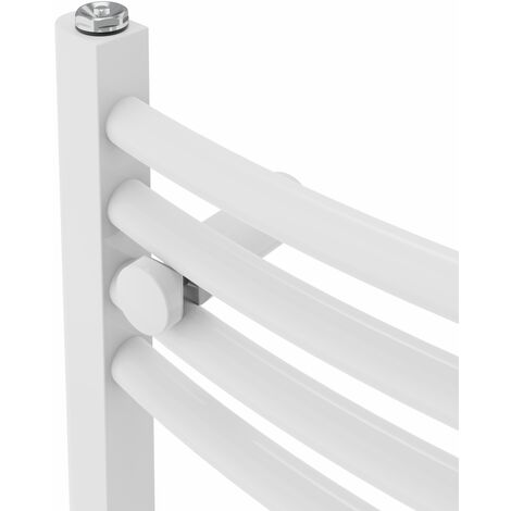 WarmeHaus Curved White Bathroom Ladder Radiator 1200x400mm