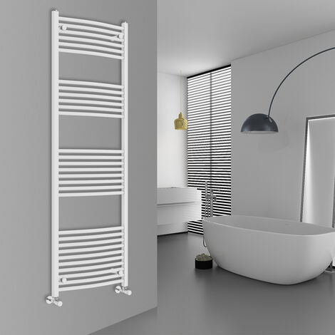 WarmeHaus Curved White Bathroom Ladder Radiator 1800x600mm