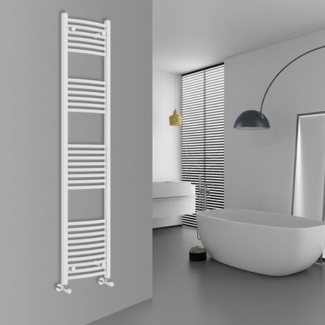 WarmeHaus Curved White Bathroom Ladder Radiator 1800x400mm