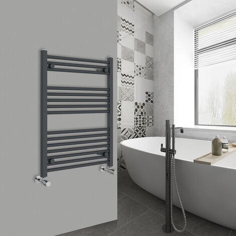 WarmeHaus Straight Anthracite Bathroom Ladder Radiator 800x600mm