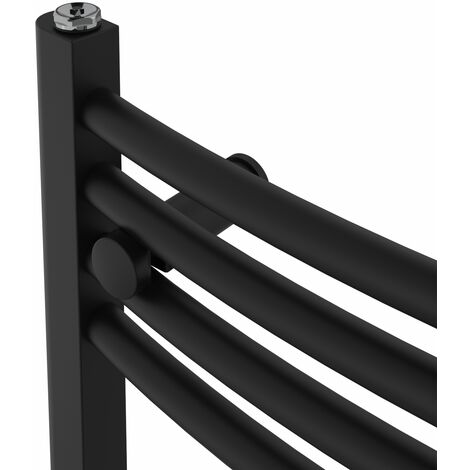 WarmeHaus Curved Black Bathroom Ladder Radiator 1200x500mm
