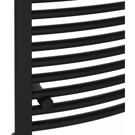 WarmeHaus Curved Black Bathroom Ladder Radiator 1200x500mm