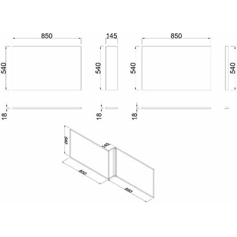 Aquariss Gloss White Wood MDF Shower Bath Panel 1700mm L Shape Front Panel