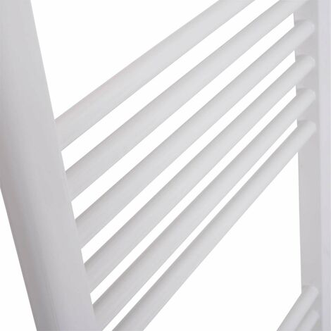 Straight Electric Towel Rail Thermostatic White 1200x500mm