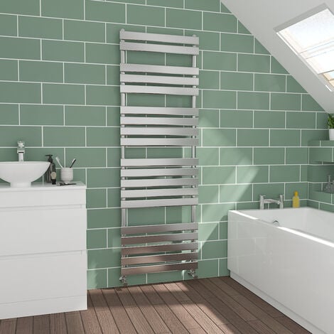 Flat Panel Chrome Towel Radiator Bathroom Heated Rail 1800x600mm