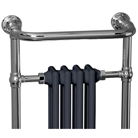 Traditional 952x479mm Heated Towel Rail Chrome & Anthracite