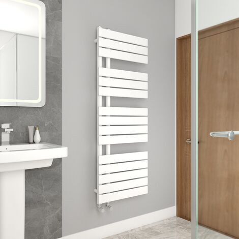 1380x500mm Flat Panel Bathroom Heated Towel Rail Radiator White