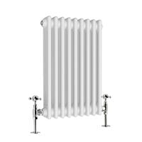 Warmehaus Traditional Radiator Triple Column White Horizontal Cast Iron ...