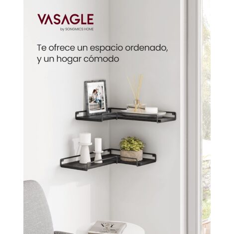 VASAGLE Estantes de Esquina en Forma de L, Juego de 2, Estantes de ...