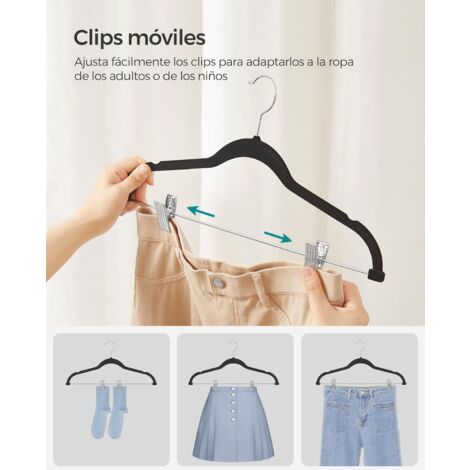 SONGMICS Perchas para Pantalones, 10 Perchas de Terciopelo, 42,5 cm de ...