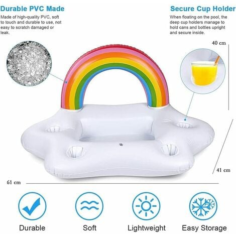 Gonflable Porte-Boissons,Plateau Gonflable Bar,Support Gonflable de Boisson Piscine,Gobelet Spa ...