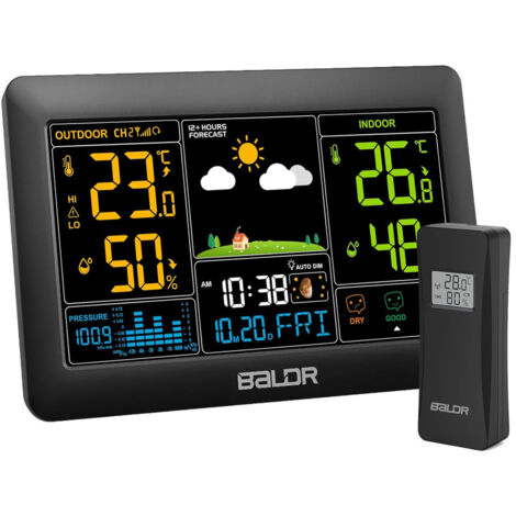 Station météo sans fil avec écran couleur et Fonction de thermomètre ...