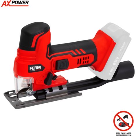 FERM AX-POWER Scie Sauteuse - 20V - Sans Batterie et Chargeur