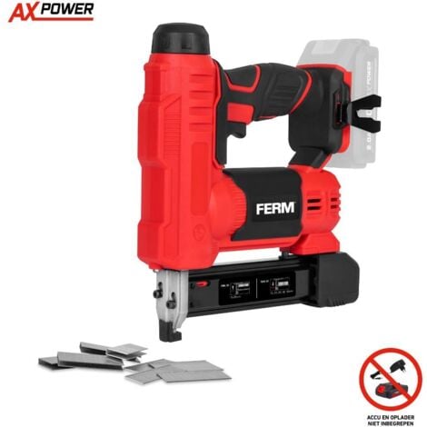 FERM - AX-Power - Agrafeuse sans fil - 20V - Sans batterie et chargeur