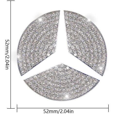 Crystal Bling Aufkleber Auto-Innenausstattung 49 mm Mercedes Benz Logo ...