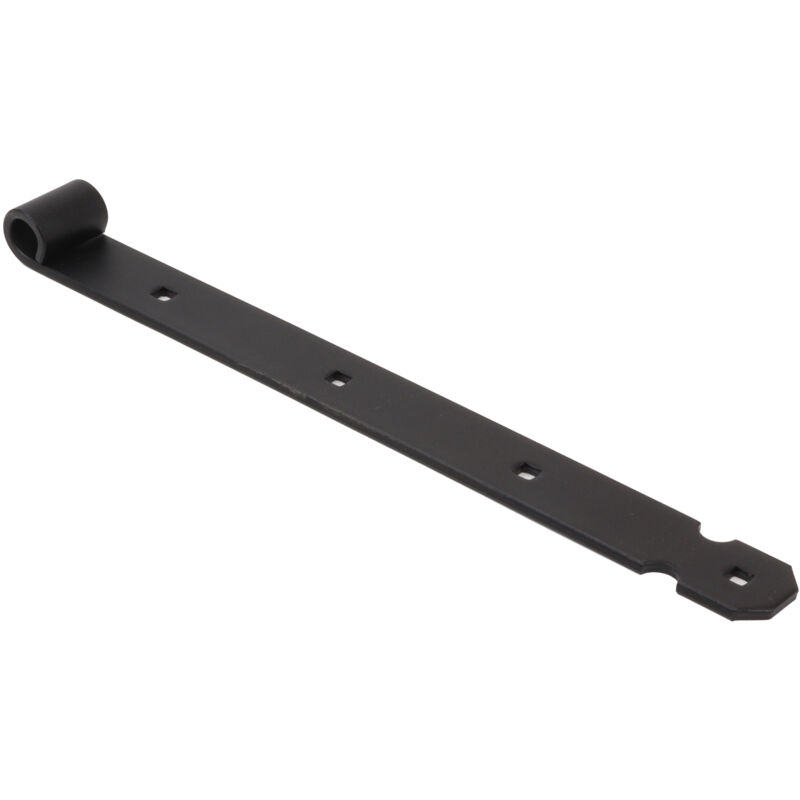 Penture droite noire à trous carrés 40 cm - Demi-lune