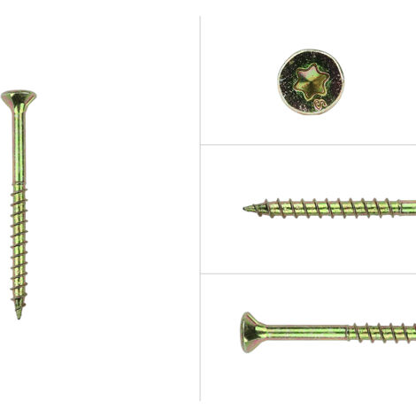 Vis pour panneaux agglomérés galvanisées jaunes 4 x 50 mm Torx 20