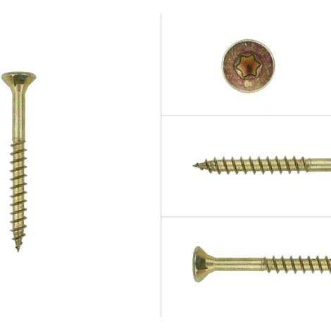 Vis pour panneaux agglomérés galvanisées jaunes 5 x 60 mm Torx 20
