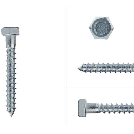 Tirefond galvanisé M8 x 60 mm - Par 200 pièces