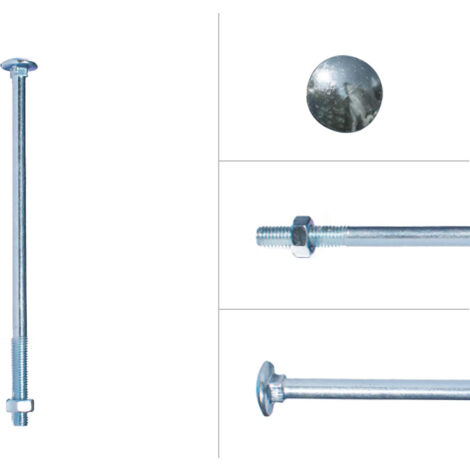 Boulon TRCC galvanisé M8 x 160 mm - 50 pièces