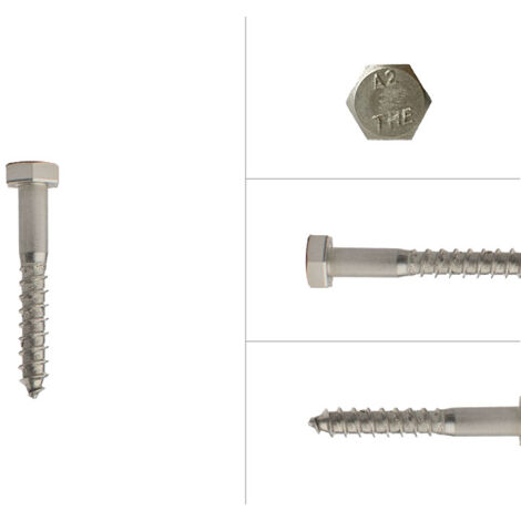 Tirefond inox M6 x 40 mm - Par 200 pièces