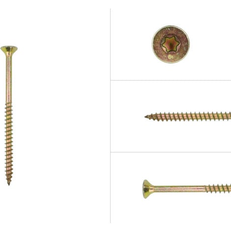 Vis pour panneaux agglomérés galvanisées jaunes 5 x 80 mm Torx 20