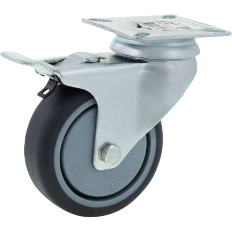Roulettes pivotantes avec frein 75 mm - Par pièce