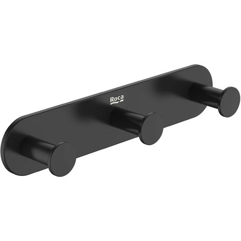 Percha triple ROUND HOTELS - ROCA Color: Negro mate