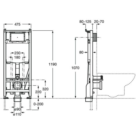 ROCA A890078020 DUPLO WC ONE SMART Bastidor Empotrable - ref: A890078020