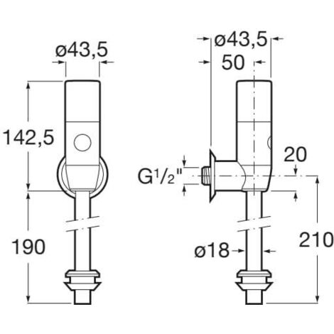 Fluxor electrónico visto para urinario V SENTRONIC - ROCA