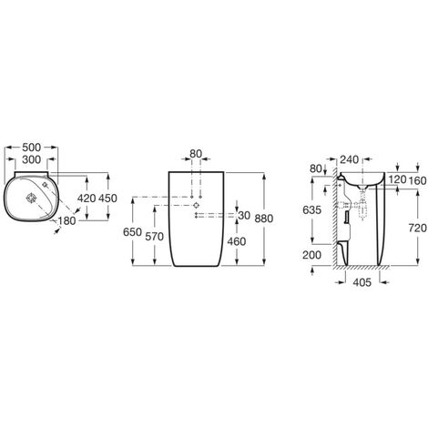 Lavabo totem de FINECERAMIC® BEYOND - ROCA Color: Onix
