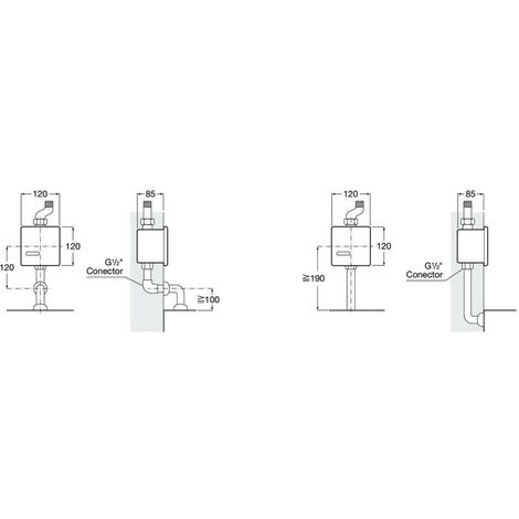 Fluxor electrónico para urinario SENTRONIC - ROCA Color: Cromo