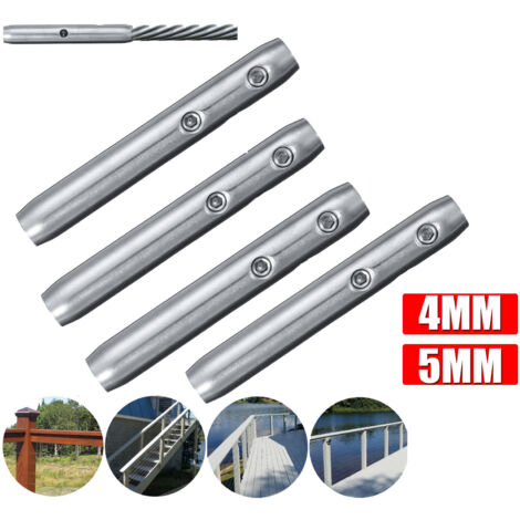 Stück Edelstahl-Kabelspanner, Treppenkabel-Leitplanken-Installation, 4 m (4 mm + 5 mm), T316