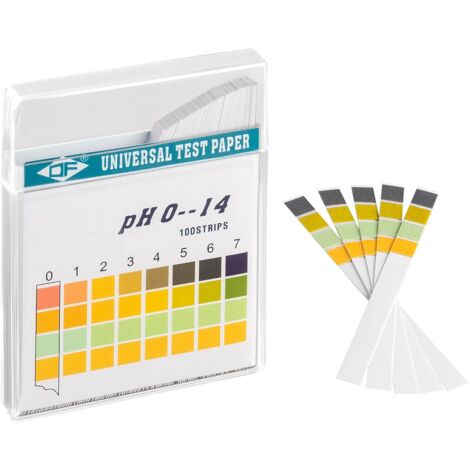 100 Stück pH-Teststreifen, Lackmus-Testpapier, Messbereich 0–14 ...