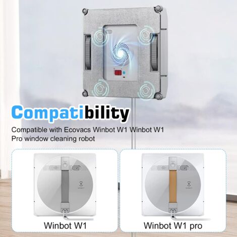 W1 8er-Pack waschbare Mikrofaser-Reinigungstücher. W1 Pro Zubehör-Set für Ecovacs Winbot W1, W1 ...