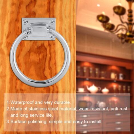 Zugring Türgriff Edelstahl Glänzend Silber Chrom Metall Zugring Rund ...