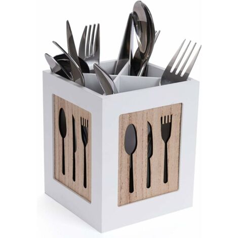 Crediri Besteckkasten aus Holz – Besteckkorb für Löffel, Gabeln, Messer ...