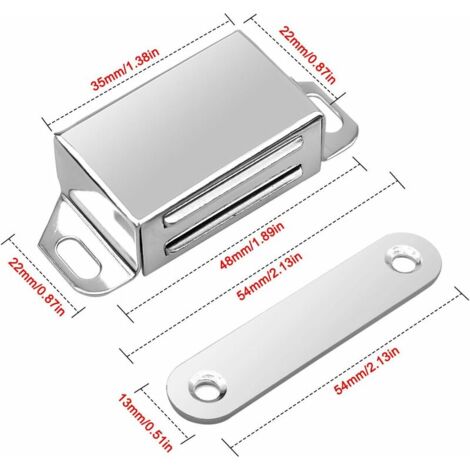 YMYNY Schranktürmagnet, 4 Stück, Edelstahl-Türmagnet, starke Magnete ...