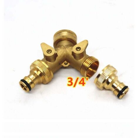 Ulisem Messing-Y-Verteiler mit 2 separaten Kugelhähnen für den Innen ...