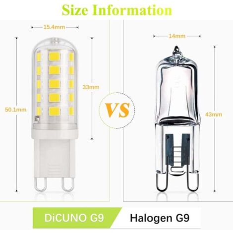 Ulisem G9 LED-Lampe, 3 W, 430 lm, entspricht 40 W Halogen, Warmweiß ...