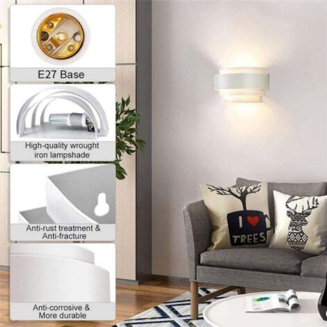 Ulisem LED Wandleuchte Innen Wandlampe Schlichtes Design Metalllampe ...